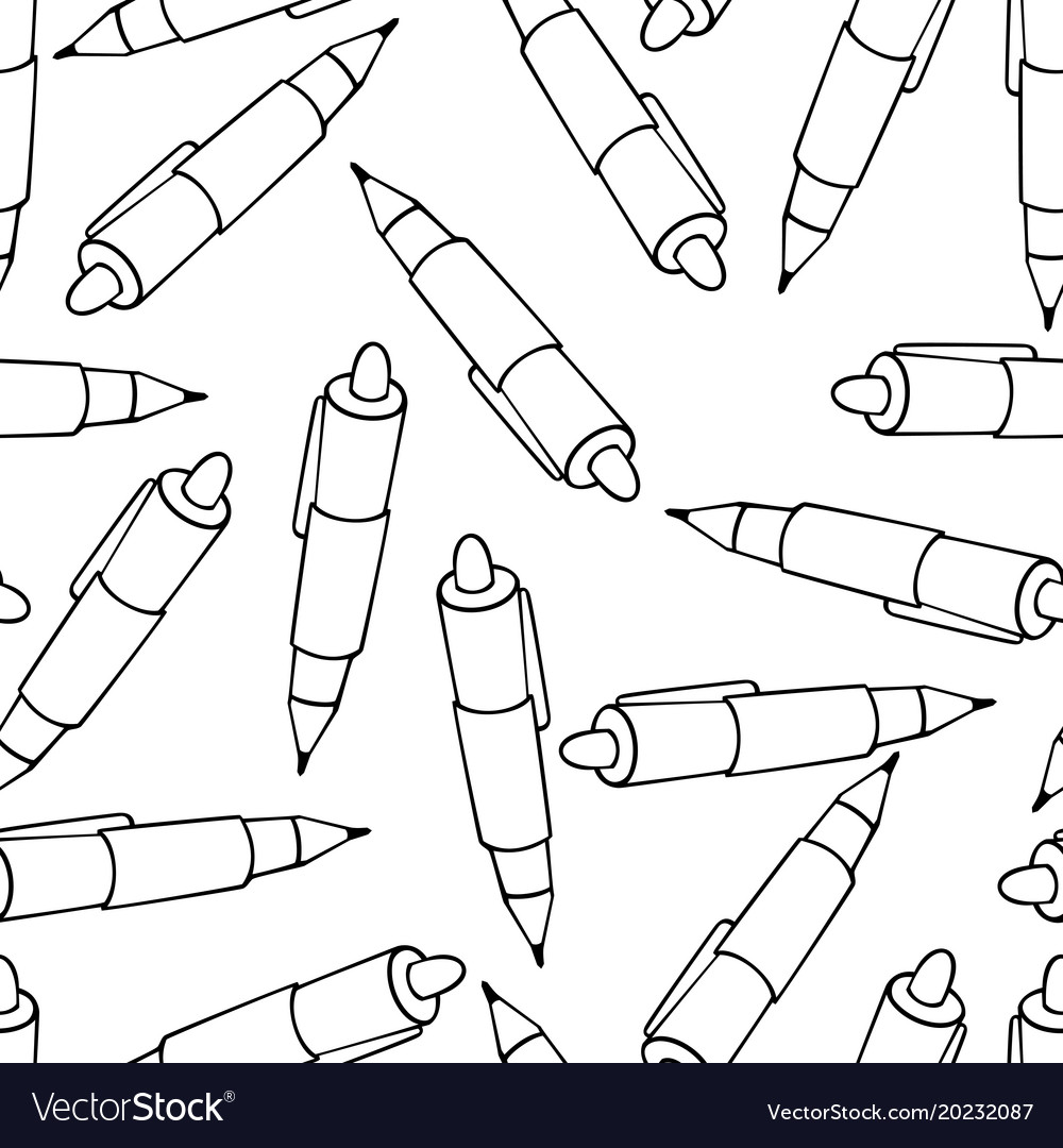 Pen seamless pattern background Royalty Free Vector Image