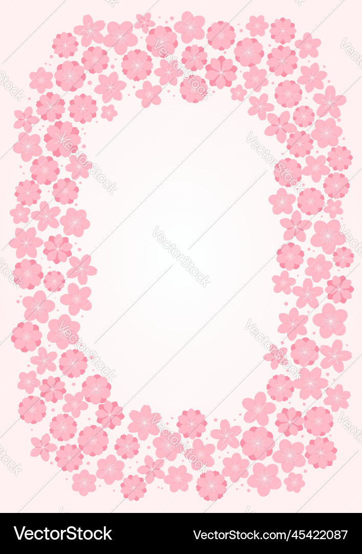 Spring flowers blossoms frame background flat Vector Image