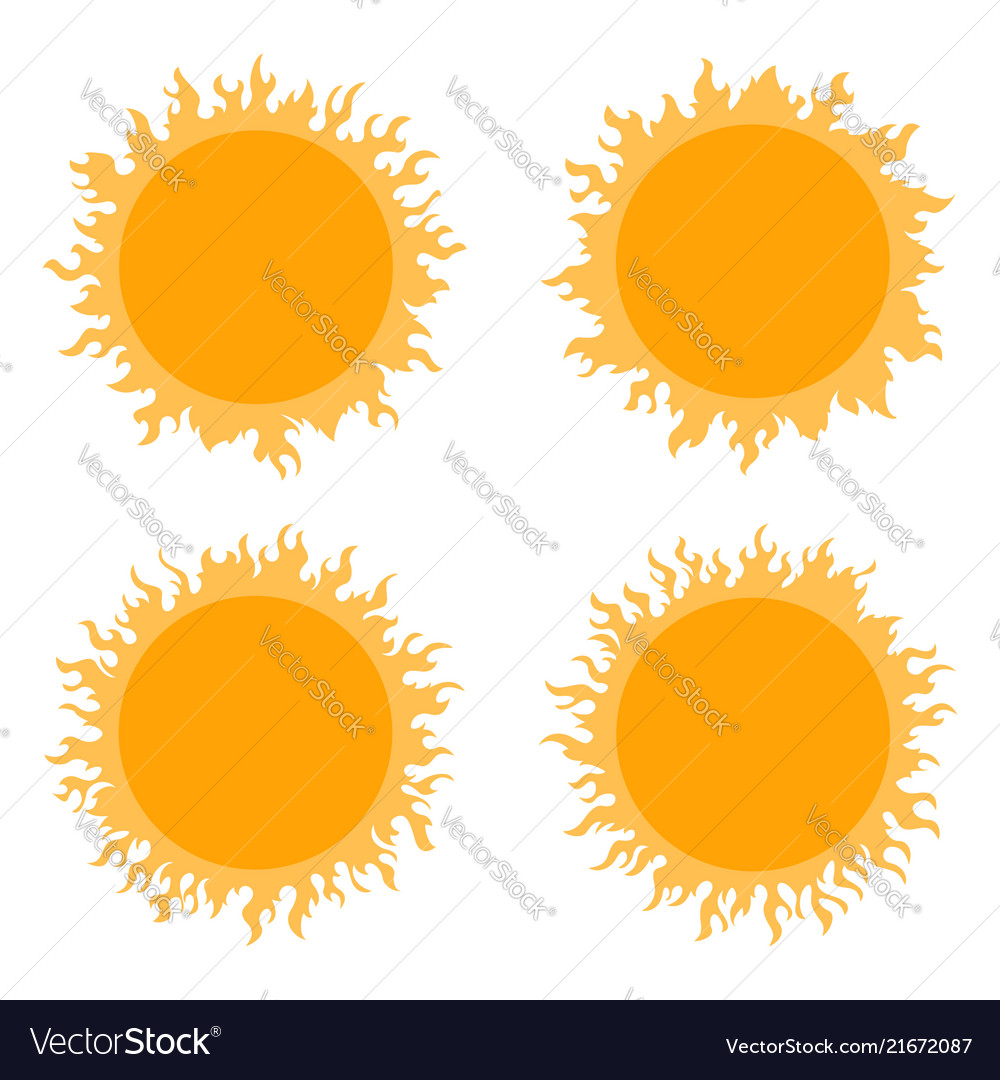 Sun icon set Royalty Free Vector Image - VectorStock