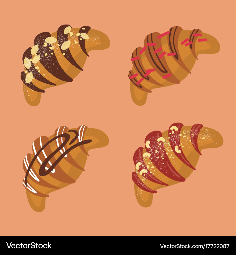 Tasty croissants for breakfast Royalty Free Vector Image