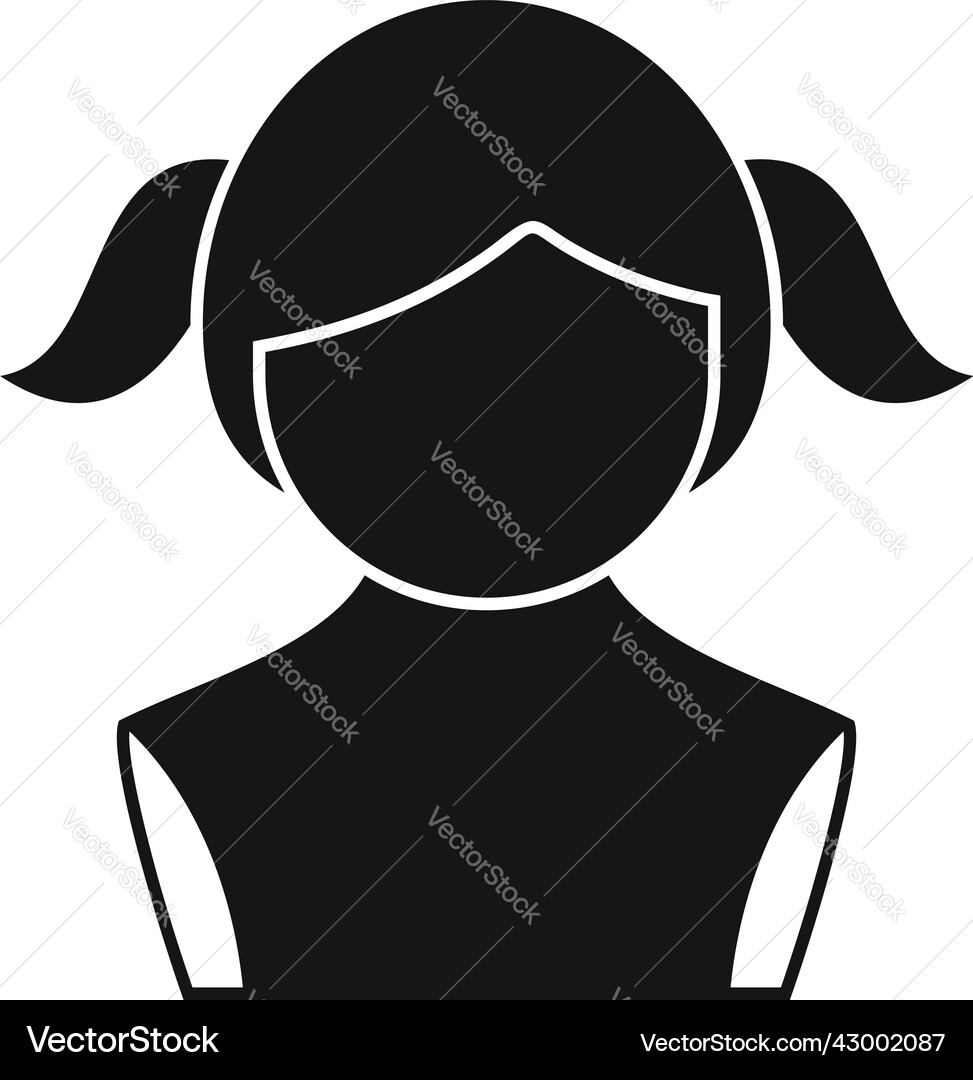 Young wig icon simple hairstyle short Royalty Free Vector