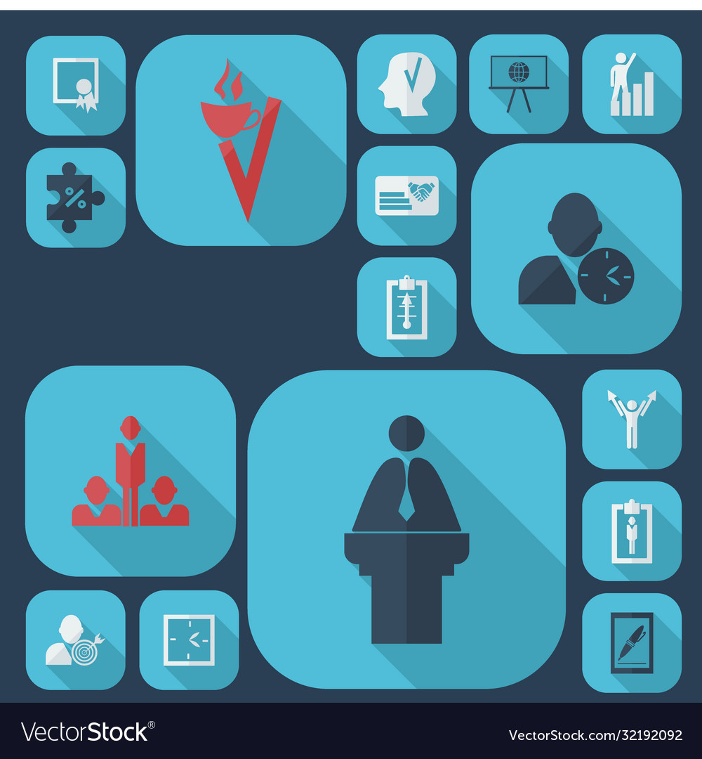 Assembly in flat style icons theme business Vector Image