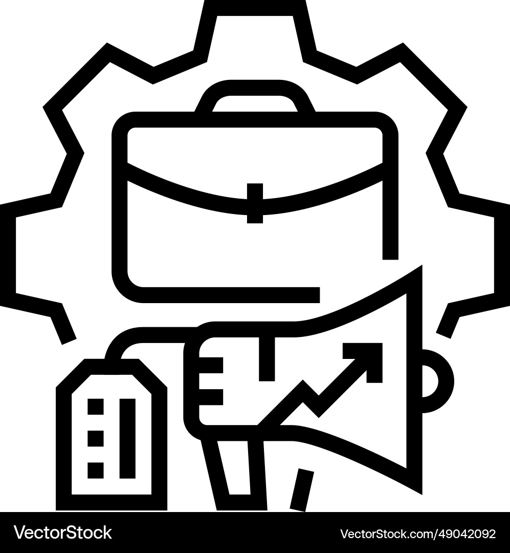 Campaign management social media line icon Vector Image