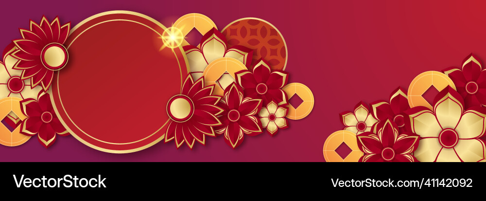 Chinese china red gold background Royalty Free Vector Image