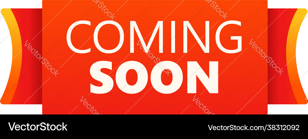 Coming soon label icon cartoon style Royalty Free Vector