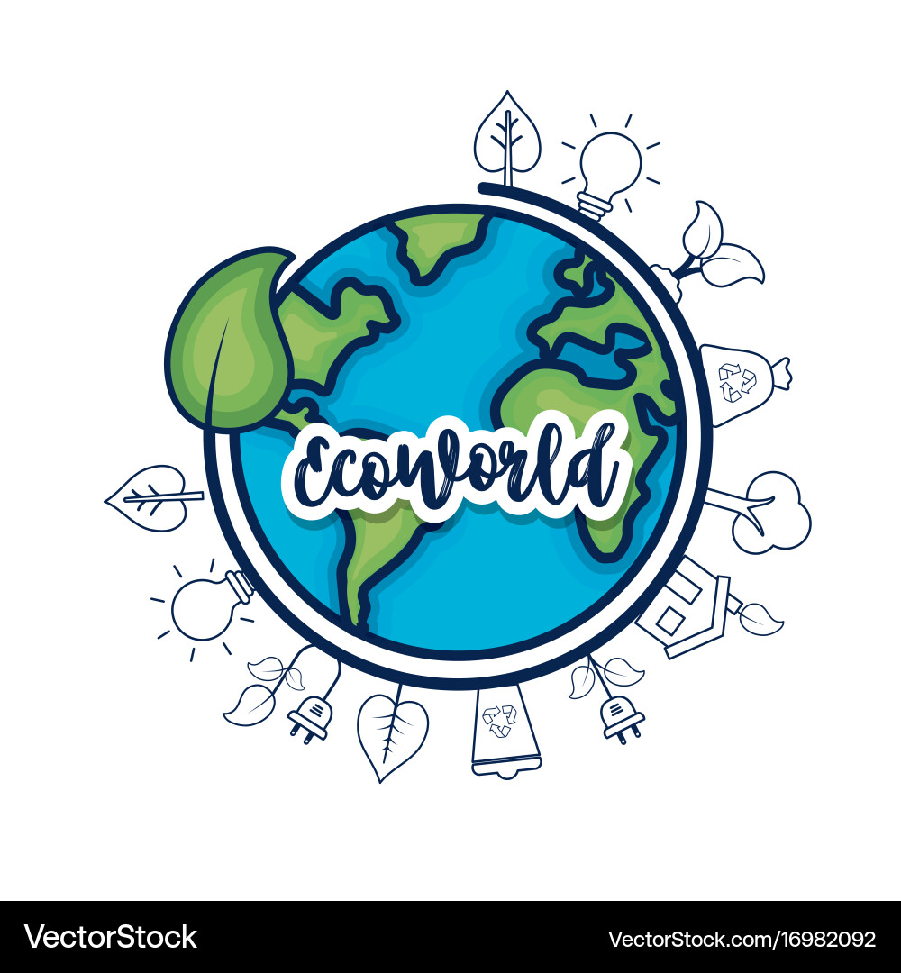 Ecology earth planet to environment care Vector Image
