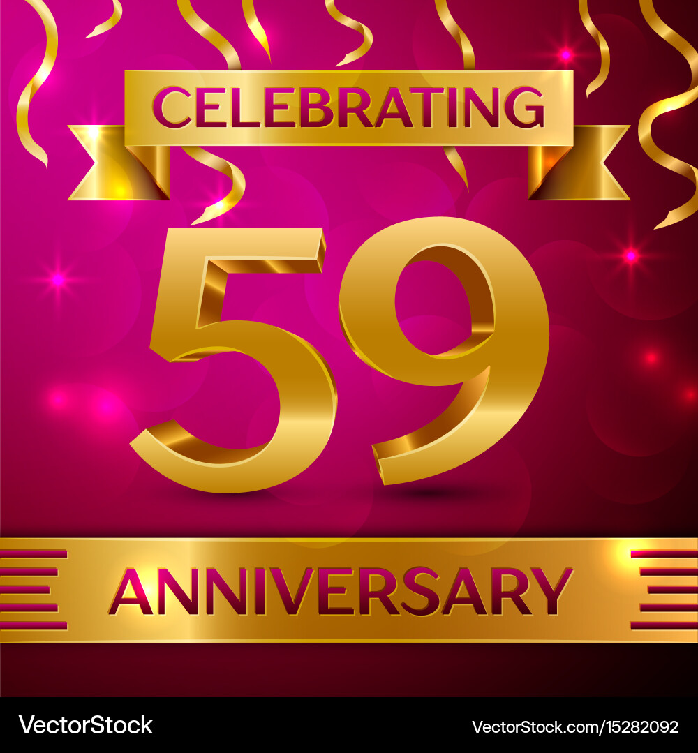 Fifty nine years anniversary celebration design Vector Image