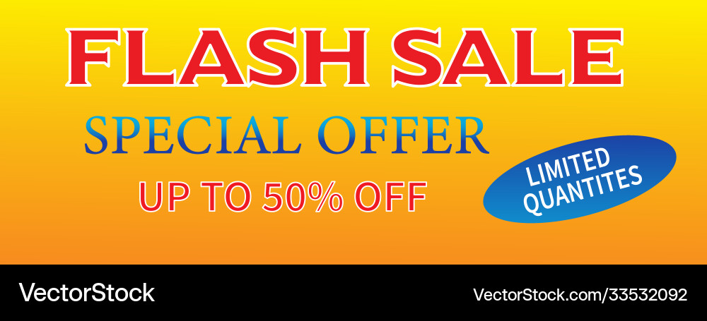 Flash sale discount banner template promotion Vector Image