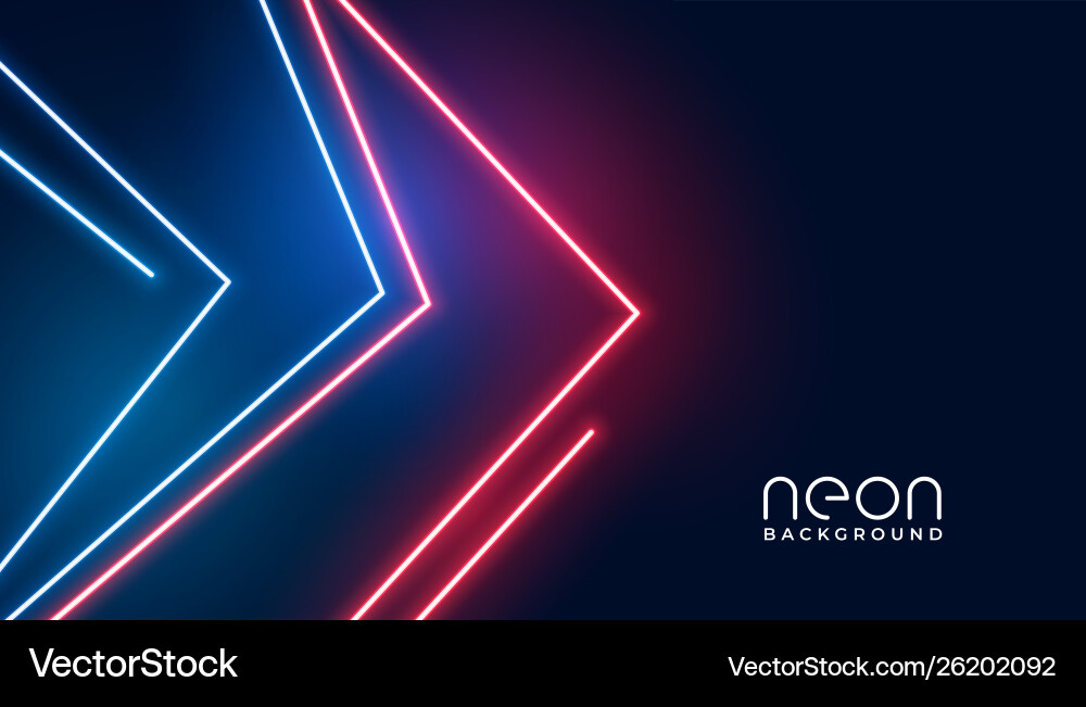 Geometric arrow style neon lights banner design Vector Image