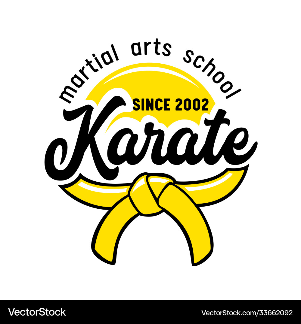 Karate martial arts school banner or label Vector Image