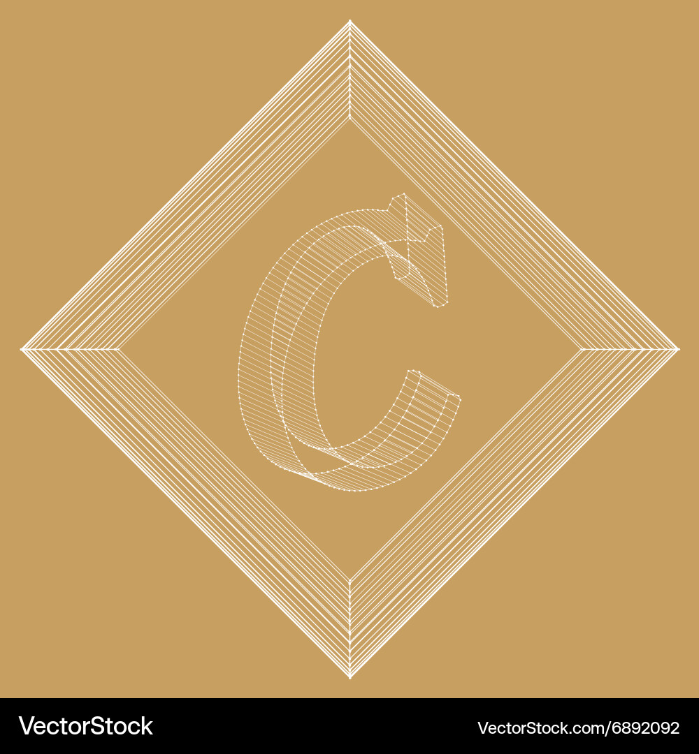 Letter c fonts of mesh Royalty Free Vector Image