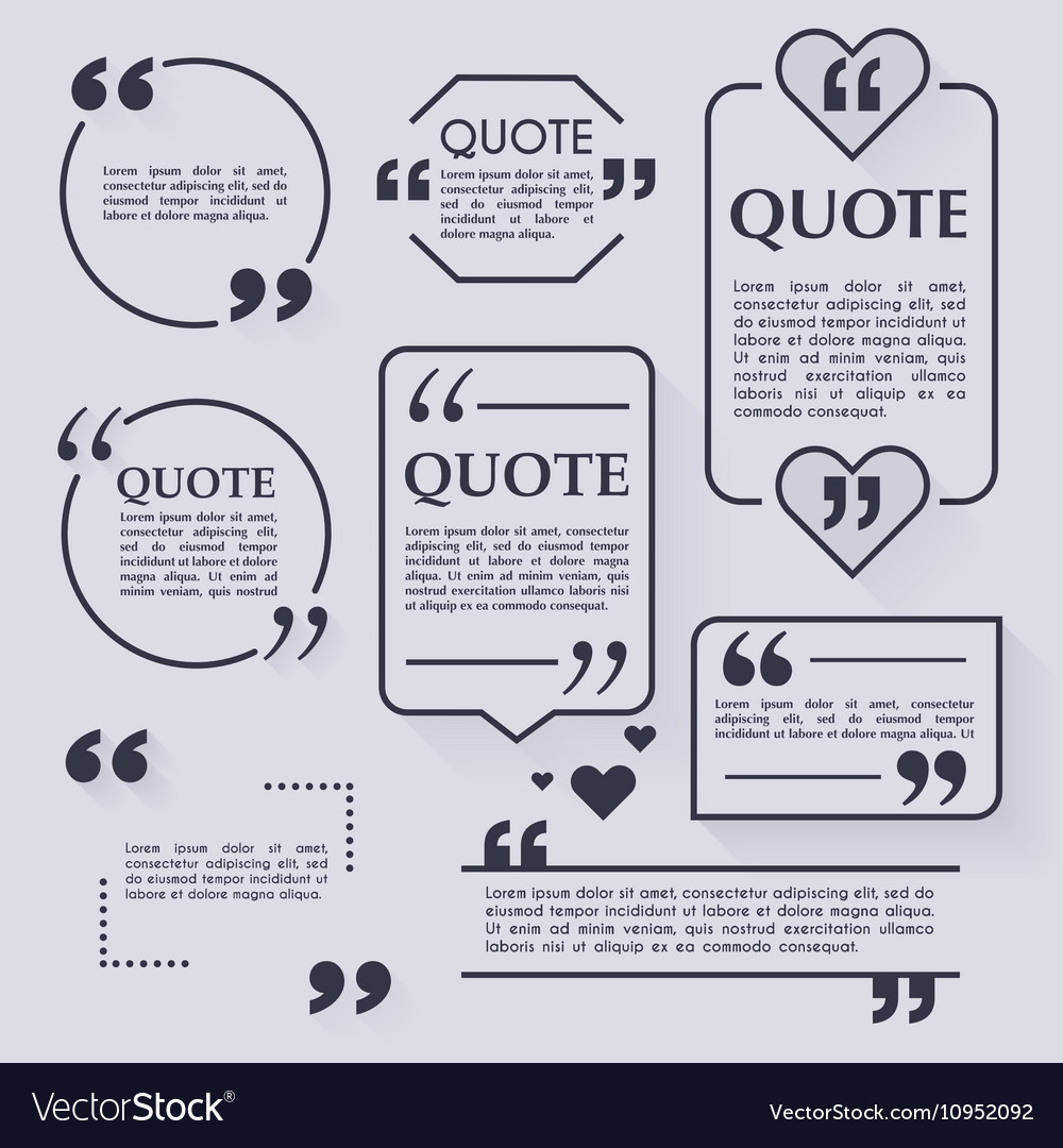 Quote blank template design elements circle Vector Image