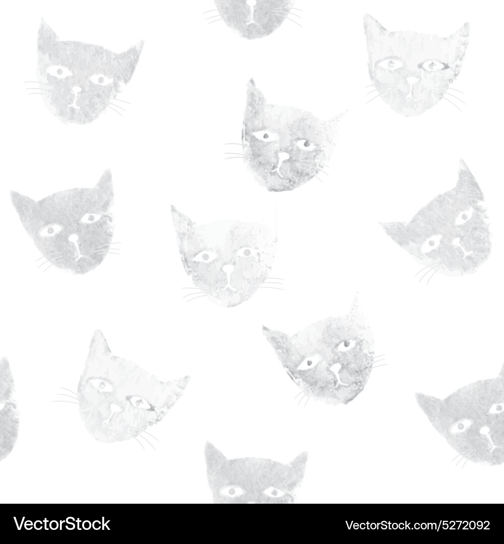 Seamless pattern with stamps of cats Royalty Free Vector