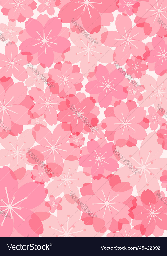 Spring flowers pink blossoms background flat Vector Image