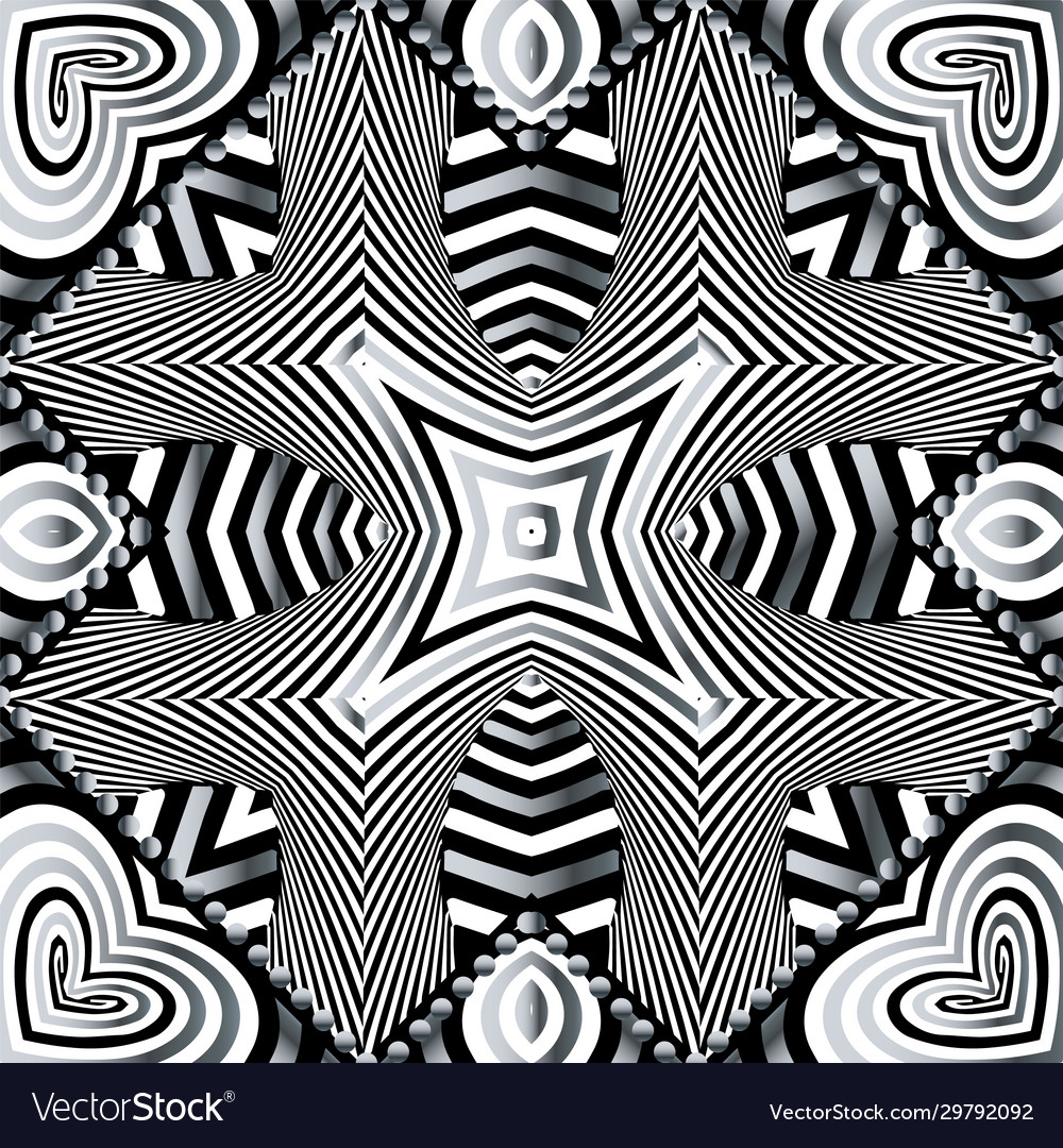 Striped Abstract 3d Seamless Pattern Royalty Free Vector