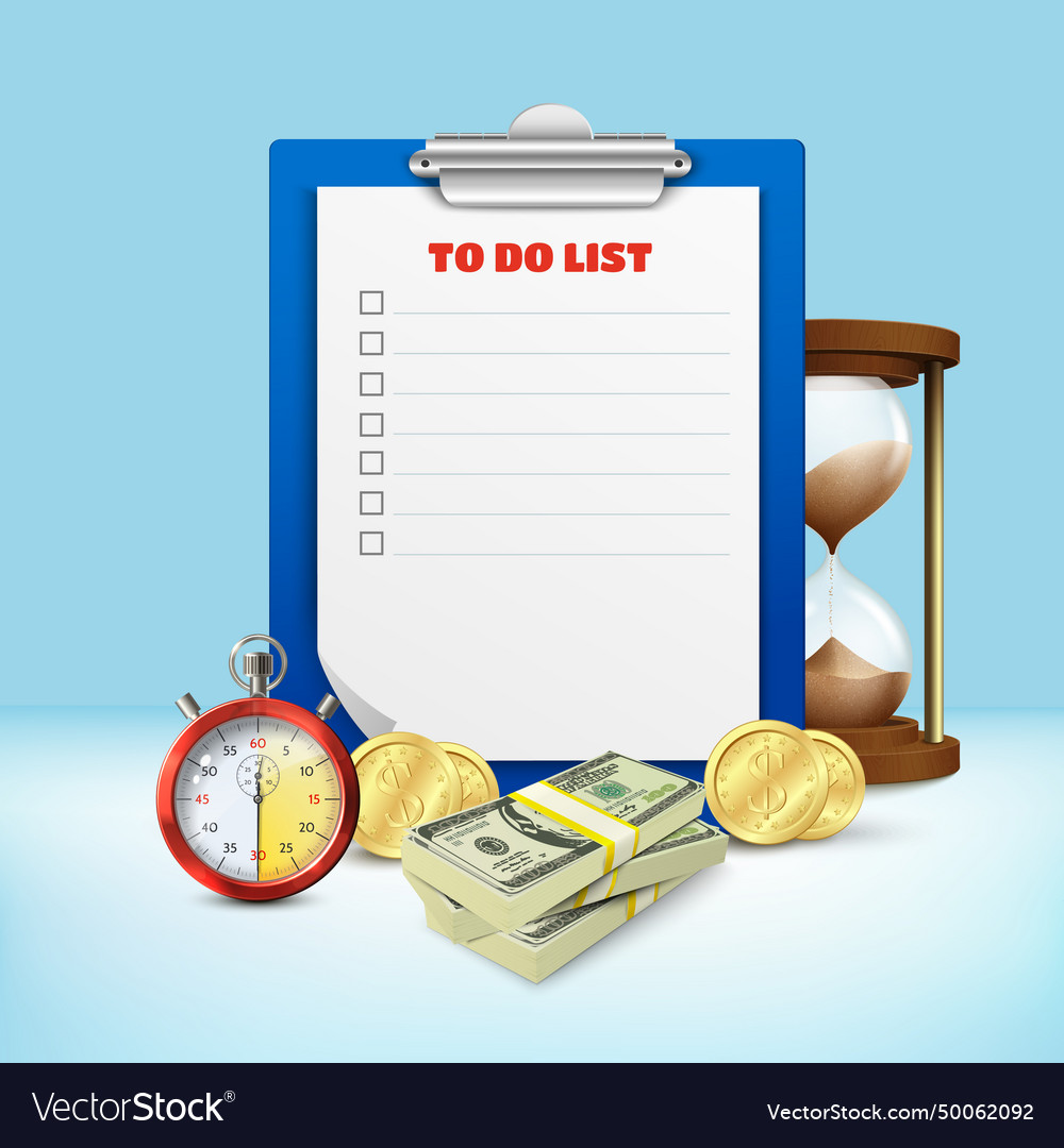 To do list composition Royalty Free Vector Image