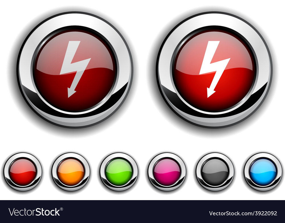 Warning button Royalty Free Vector Image - VectorStock