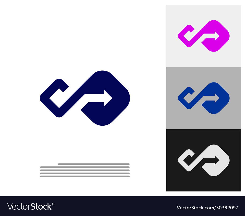 Arrow infinity logo template creative infinity Vector Image