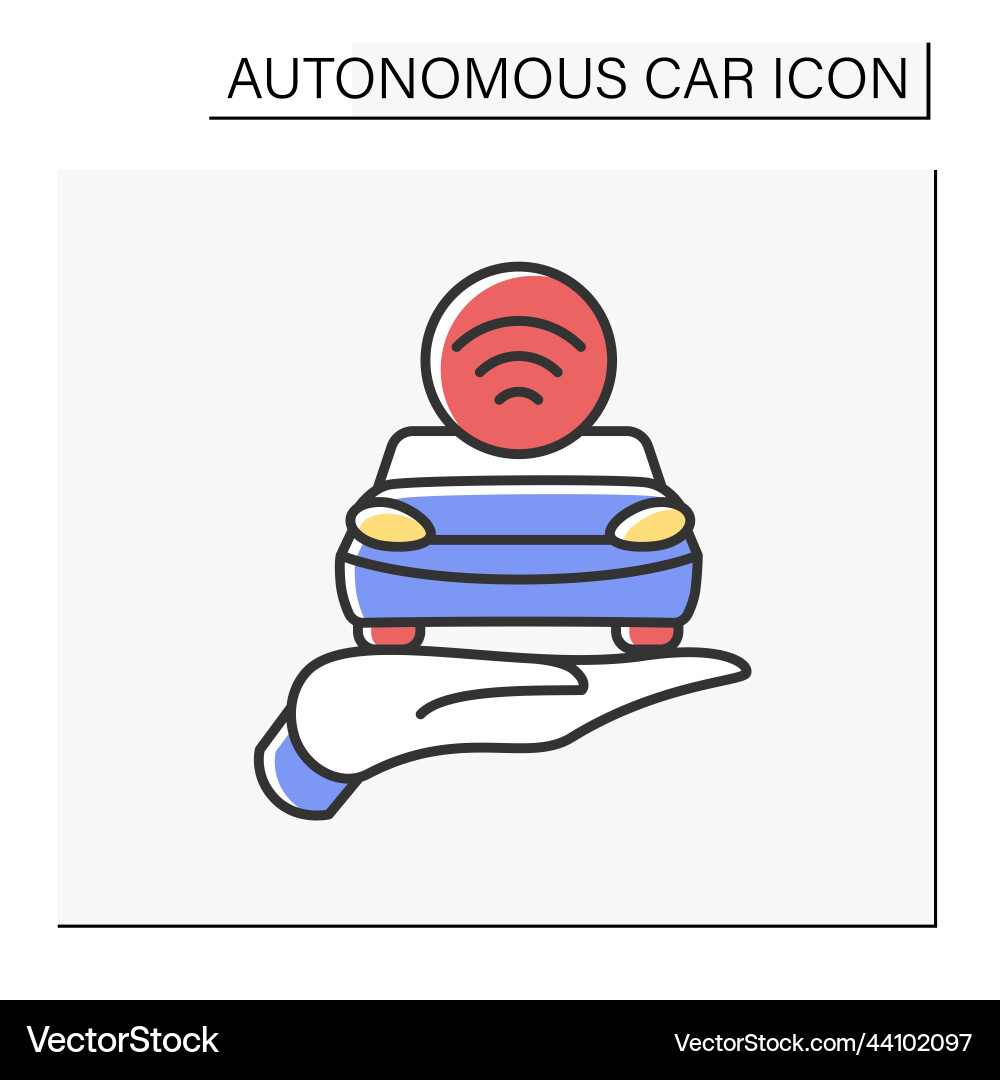 Automated car color icon Royalty Free Vector Image