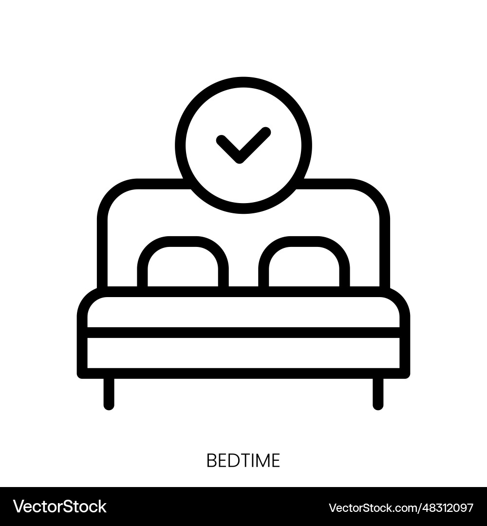 Bedtime icon line art style design isolated Vector Image