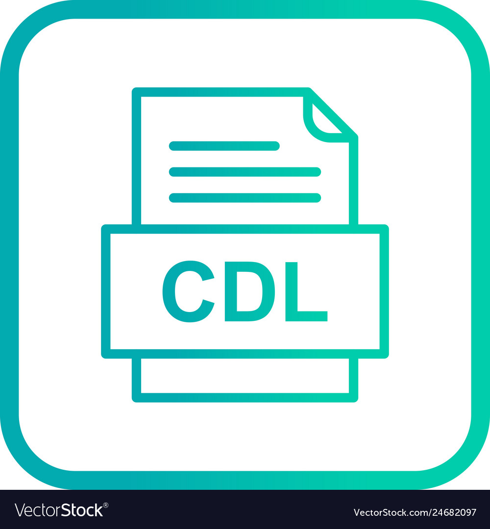Cdl file document icon Royalty Free Vector Image