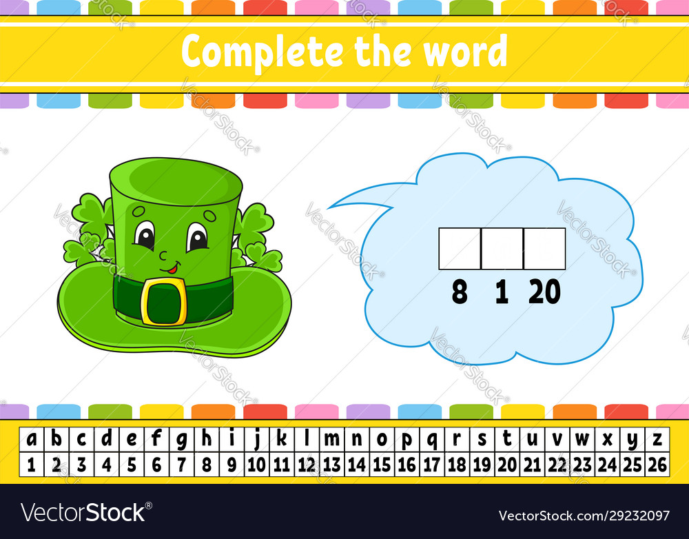 Complete words cipher code leprechaun hat Vector Image Complete words cipher code leprechaun hat Vector Image