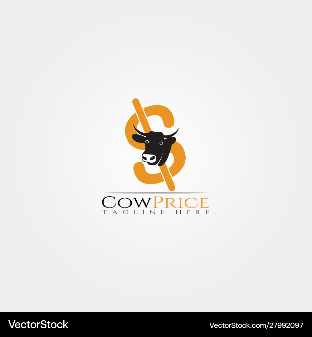 Cow farm icon template cattle symbol Royalty Free Vector