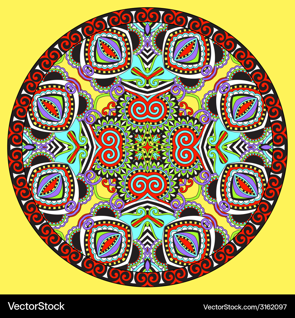 Decorative design of circle dish template round Vector Image