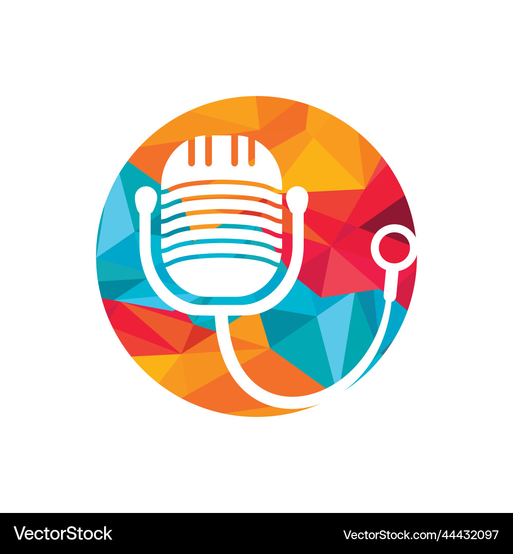 Doctor podcast logo design template Royalty Free Vector