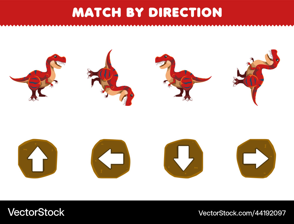 Education game for children match by direction Vector Image