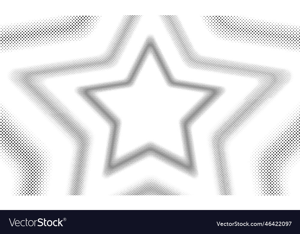 Halftone star shape border pattern background Vector Image