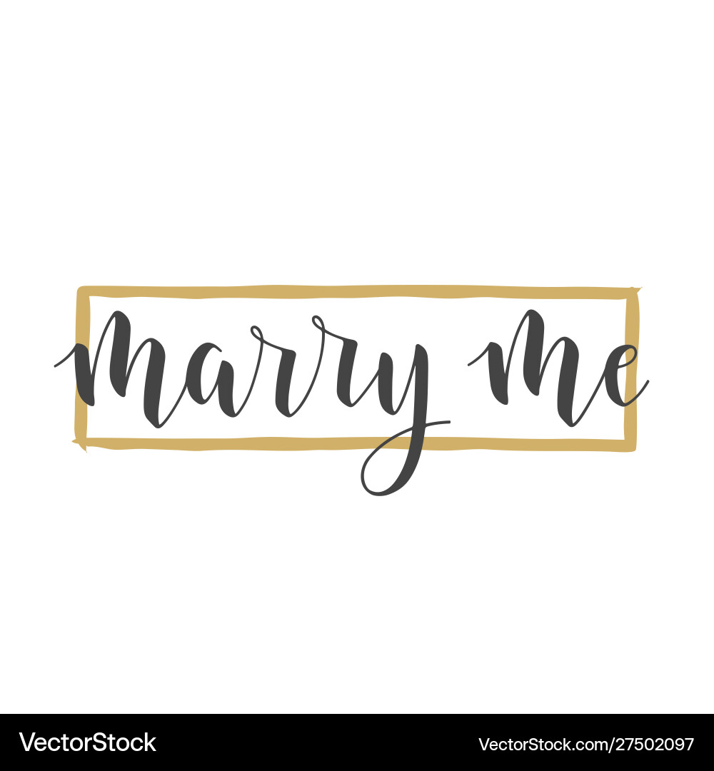 Handwritten lettering marry me Royalty Free Vector Image