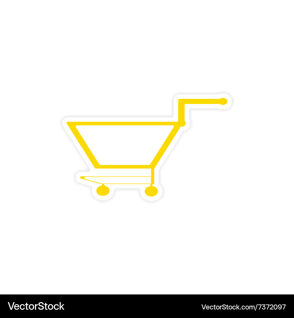Icon sticker realistic design on paper trolley Vector Image