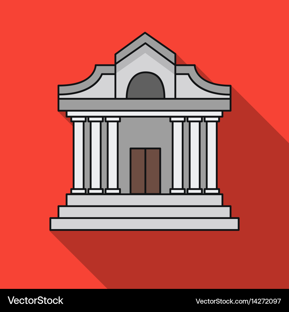 Museum building icon in flat style isolated Vector Image