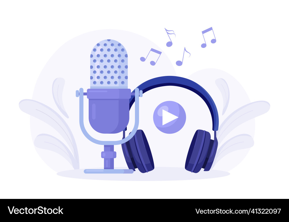 Online broadcasting concept audio recording sound Vector Image