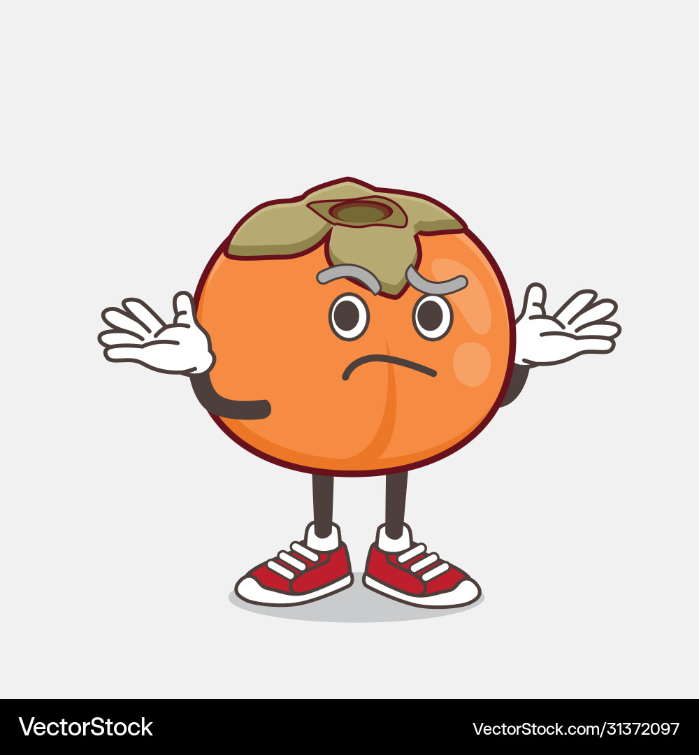 Persimmon fruit cartoon mascot character Vector Image