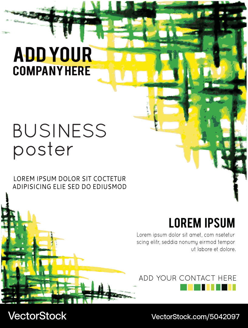 Poster template with watercolor paint Royalty Free Vector