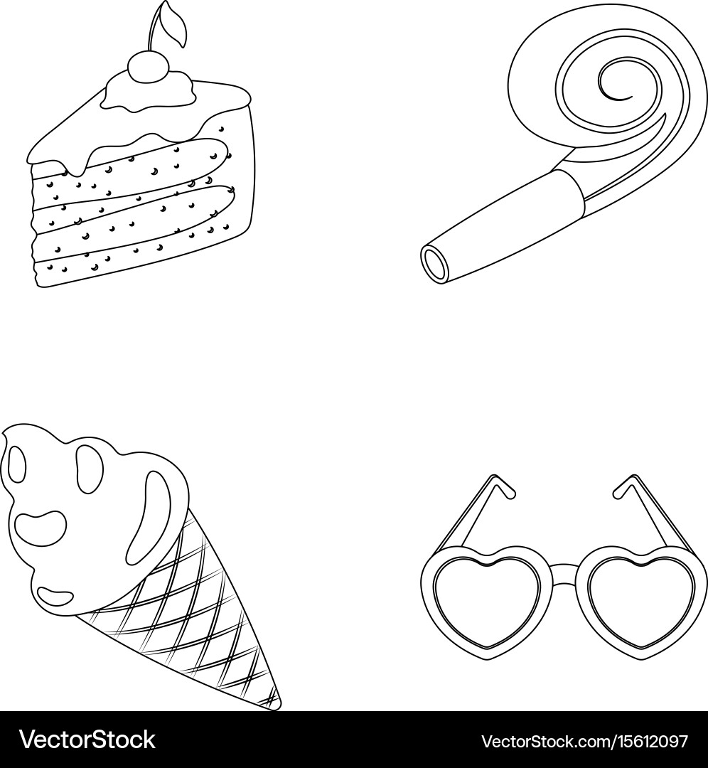 Refreshments and other accessories at the party Vector Image