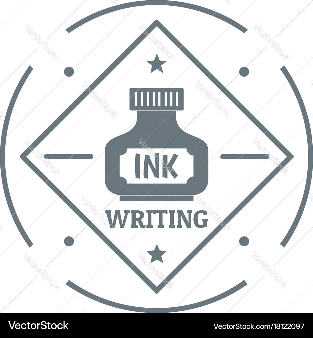 Writing ink logo vintage style Royalty Free Vector Image