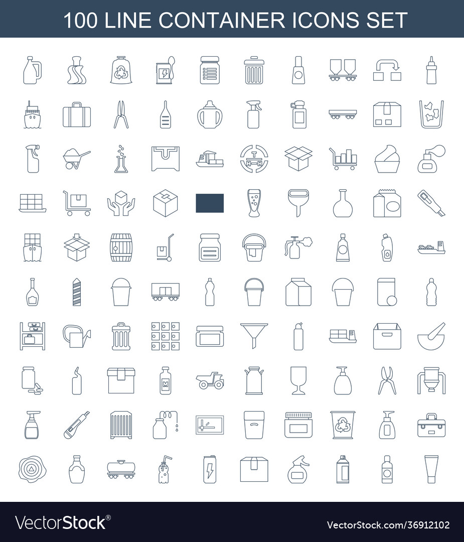 100 container icons Royalty Free Vector Image - VectorStock