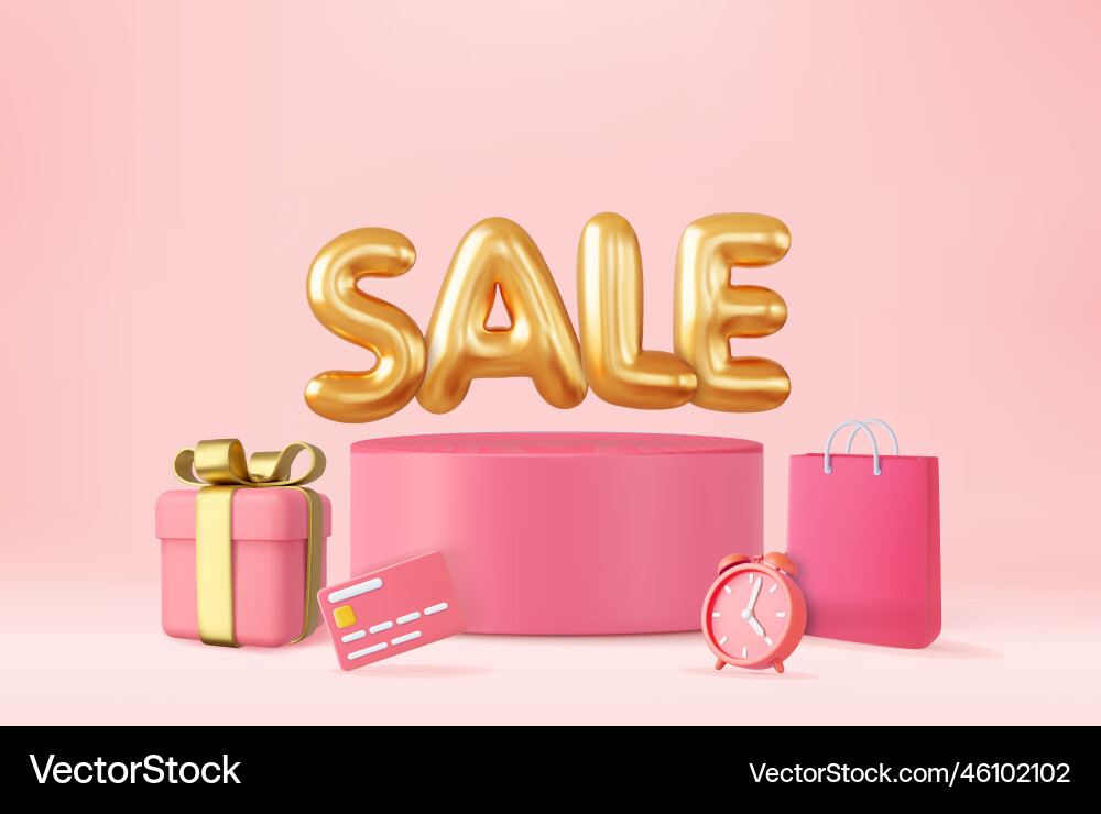 3d great discount sale banner design Royalty Free Vector