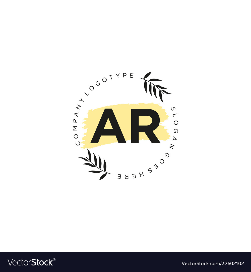 Ar letter logo icon design template elements Vector Image