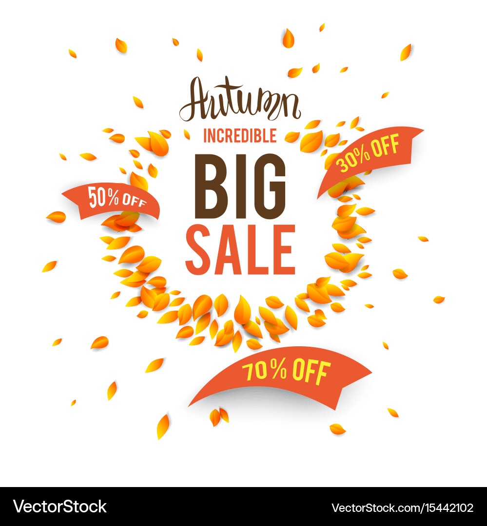 Big seasonal fall sale Royalty Free Vector Image