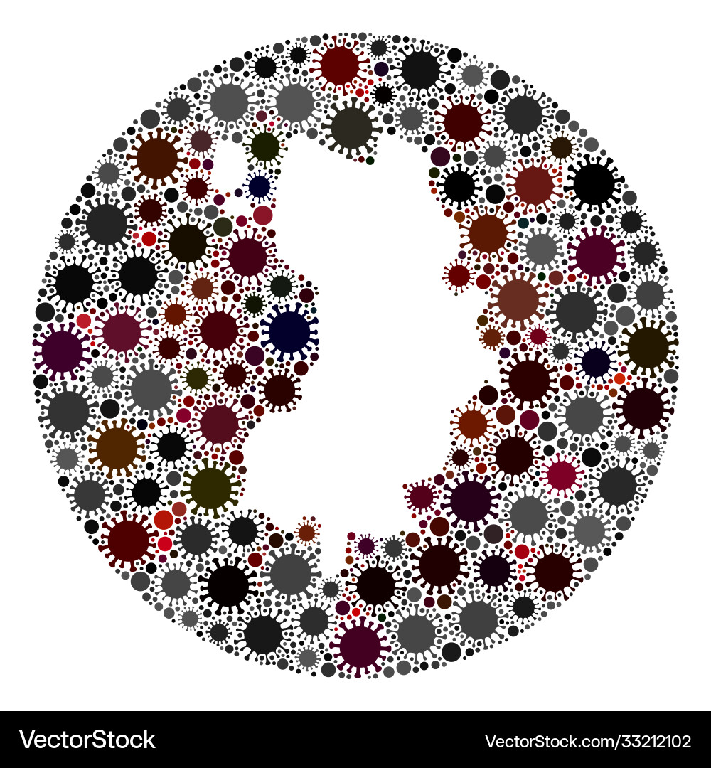 Coronavirus hole round koh tao map mosaic Vector Image