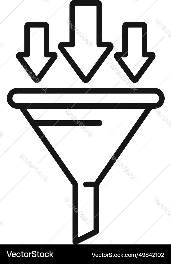 Creative input content filter icon outline Vector Image