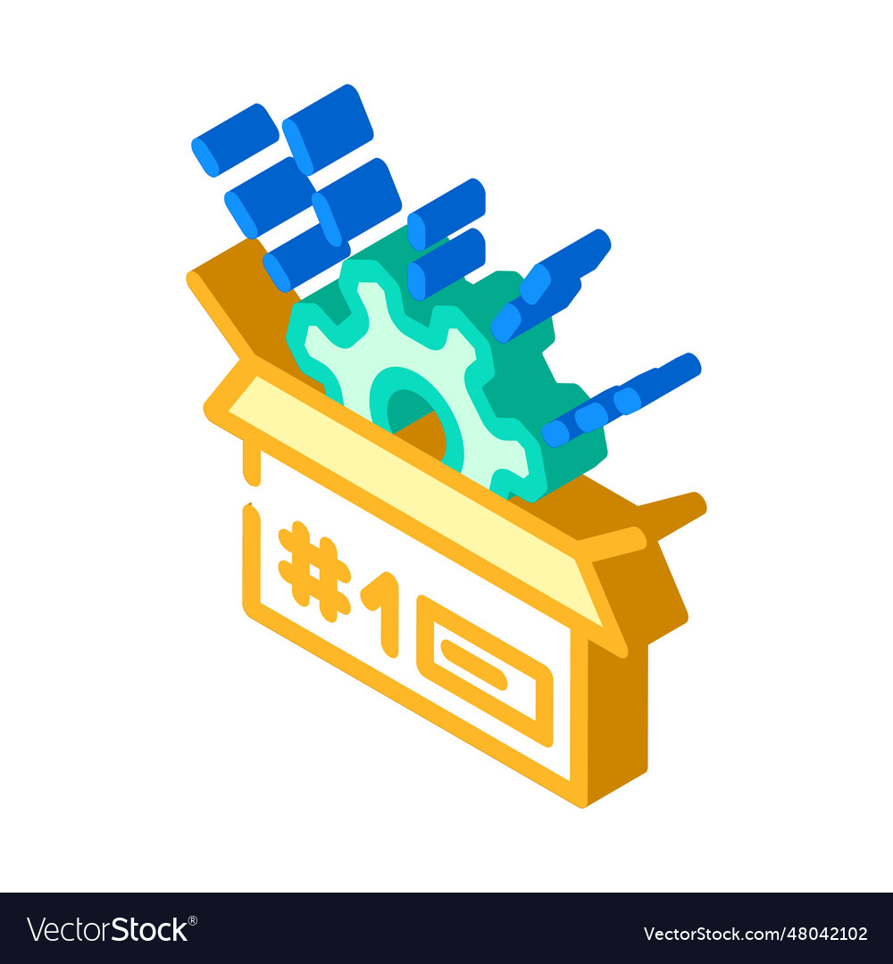 Custom manufacturing engineer isometric icon Vector Image