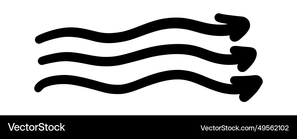 Doodle wind lines air sketch cartoon hand drawn Vector Image