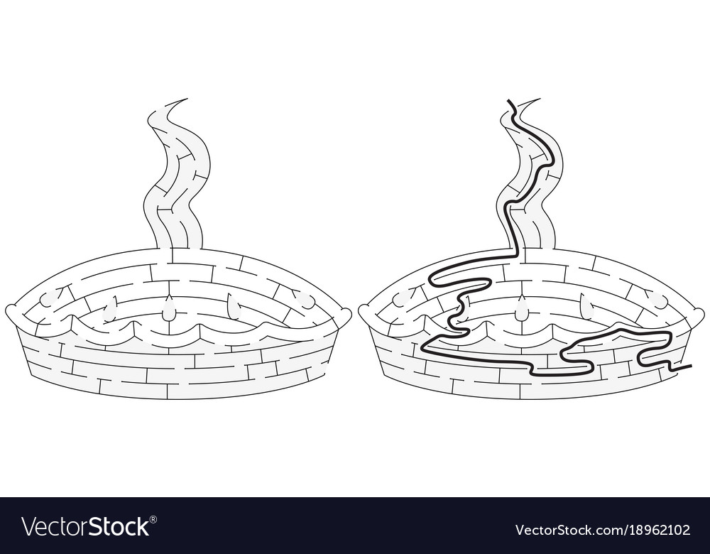 Easy pie maze Royalty Free Vector Image - VectorStock