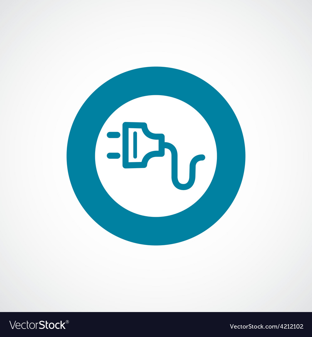 Electrical plug icon bold blue circle border Vector Image