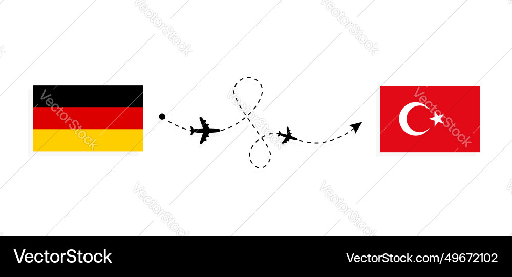 Flight and travel from germany to turkey Vector Image